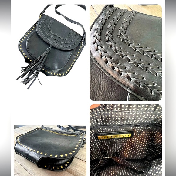 Antik Kraft | Bags | Cheyenne Western Crossbody Black Vegan Leather ...